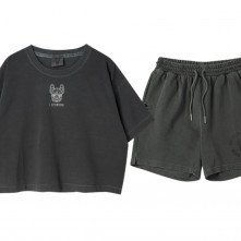 LIFEWORK KOREA LADOK LOGO PIGMENT SHORT SLEEVED T-SHIRT + SHORT PANTS ...