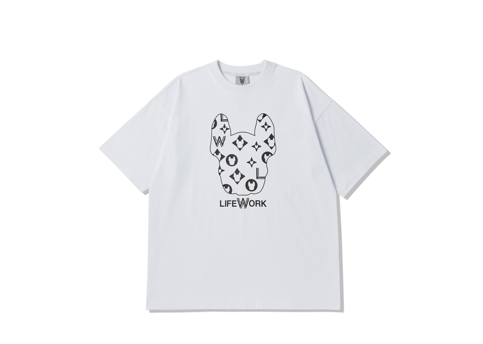 LIFEWORK KOREA MONOGRAM LW LADOK WHITE TEE | Level Up