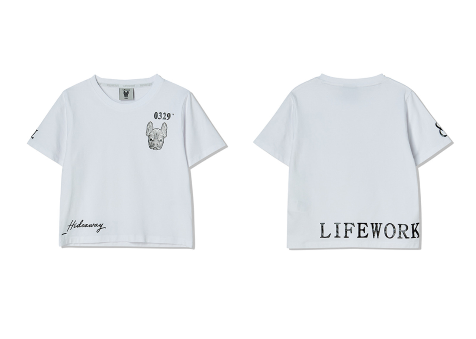 LIFEWORK KOREA SINGLE LADOK SHORT SLEEVE T-SHIRT + SHORT PANTS WHITE ...