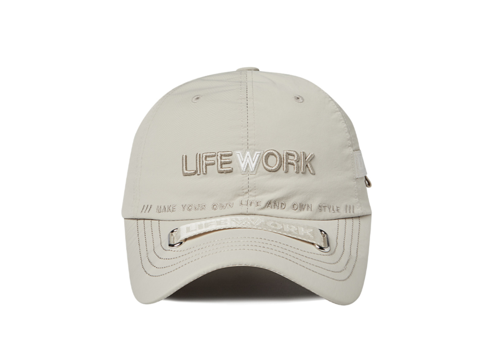 LIFEWORK KOREA LETTRING BASEBALL CAP STONE | Level Up