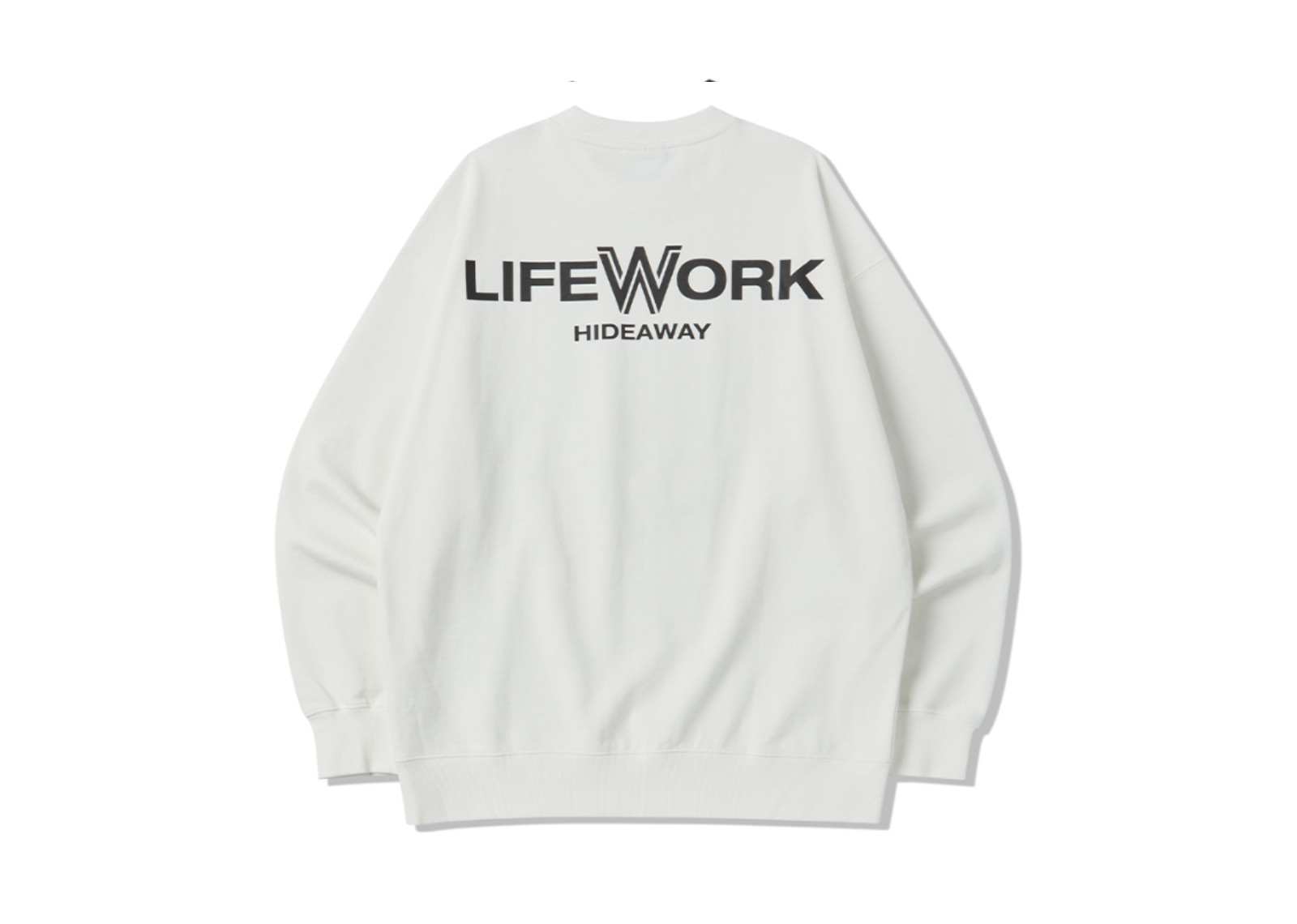 LIFEWORK KOREA RADOG FLOPI SWEATSHIRT WHITE BLACK | Level Up