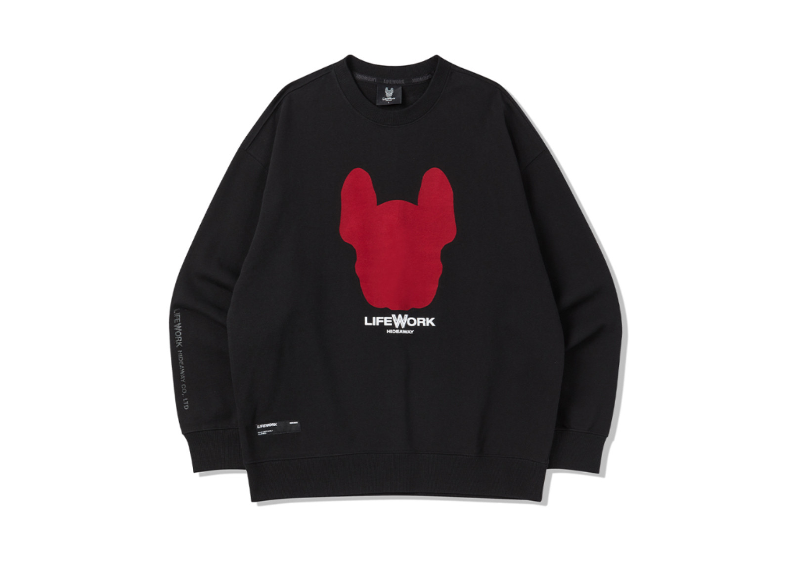 LIFEWORK KOREA RADOG FLOPI SWEATSHIRT BLACK RED | Level Up