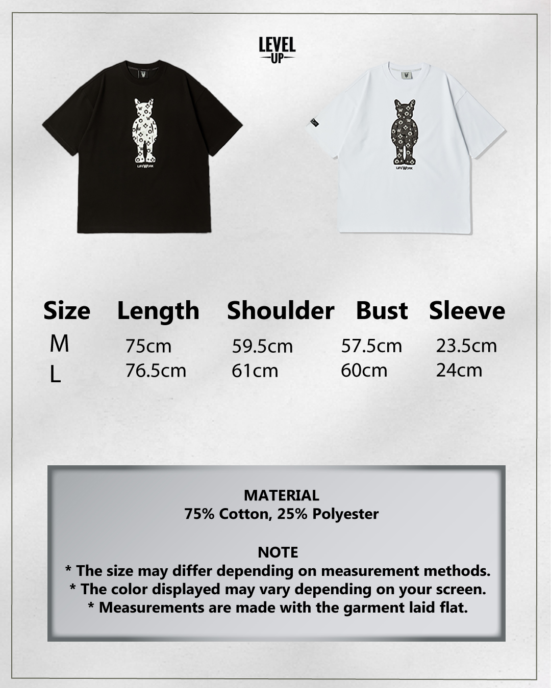 Lifework Korea Embroidered Mono Figure Black Tee | Level Up